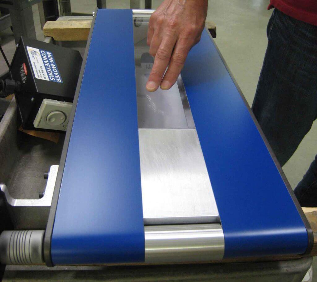 Polycarb Window in LP Conveyor for Vision System - Mini-Mover Conveyors