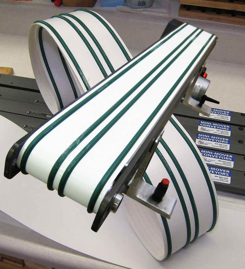 "Striped" LP Conveyors in Testing Station - Mini-Mover Conveyors