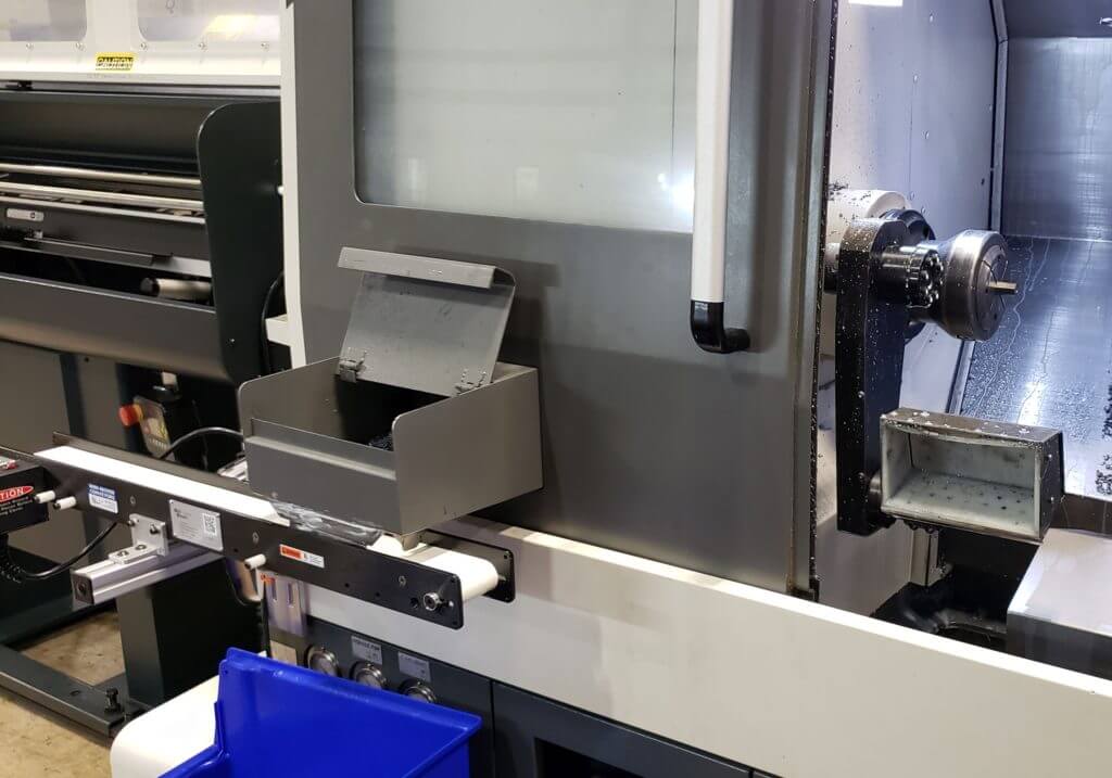 Lite Mounted on Sliding CNC Lathe Door Speeds Operation - Mini-Mover ...
